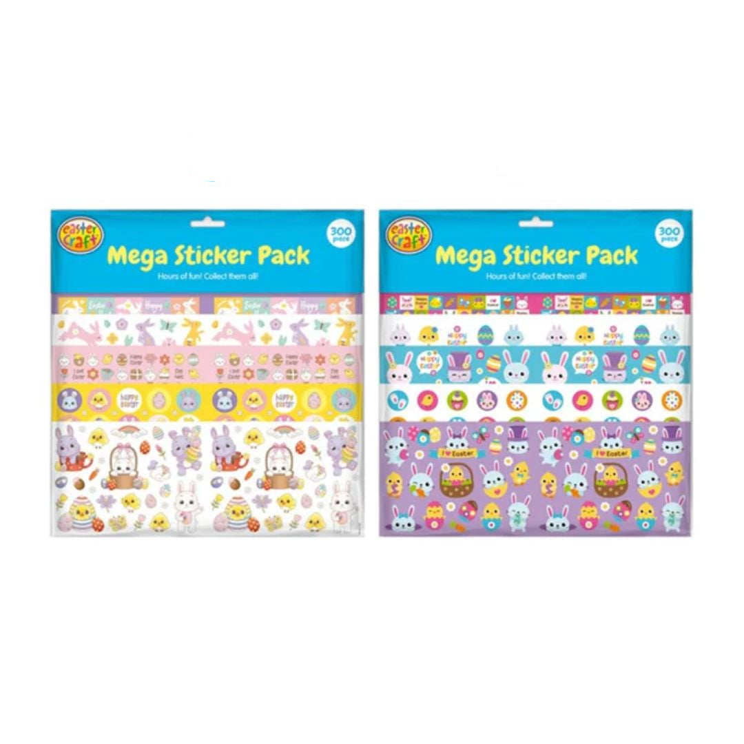 Easter Mega Sticker Pack 300 Pack with Laser Sticker Assorted
