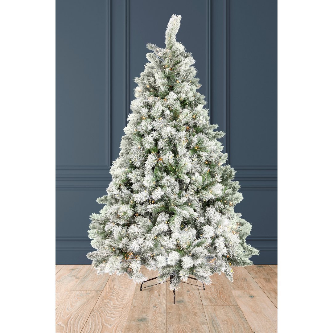 XMAS TREE FLOCKED MIXED PINE 7FT 210cm — Ronis