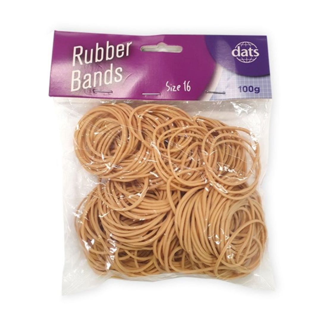 Bands Rubber 100g Brown Size 16 60x1.5mm