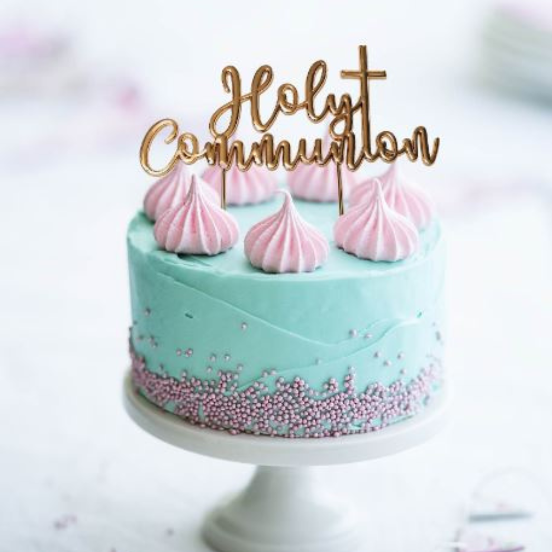 Rose Gold Plated Cake Topper - Holy Communion — Ronis